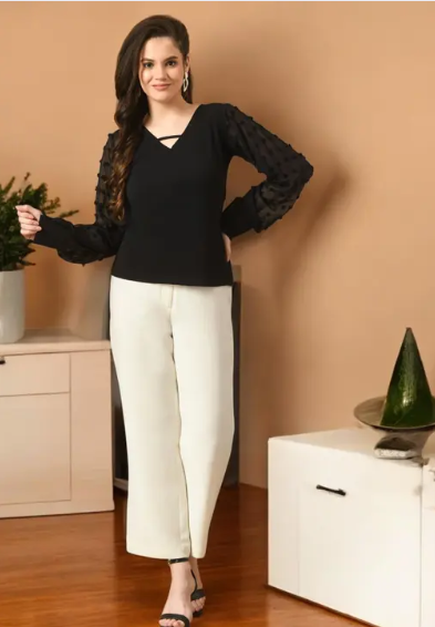 Elegant Black Modern Women's Tops Stylish & Comfortable